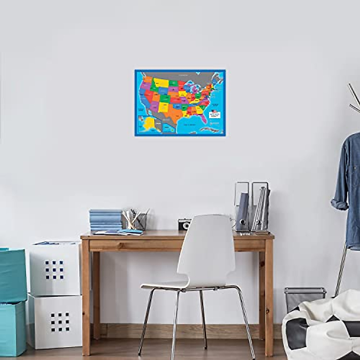 Palace Learning 3 Pack - World & USA Map Chart [Blank Short] + Numbers 1-100 Poster for Kids (LAMINATED, 18” x 24”)