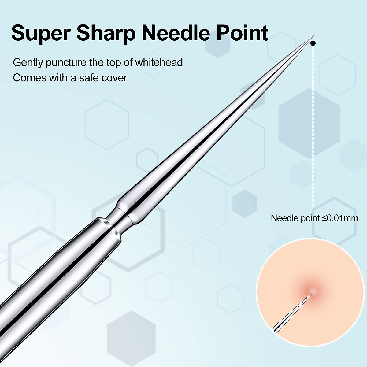 Titanium Lancet Needle Pimple Popper Tool Facial Milia Remover Blackhead Blemish Remover Blackhead Whitehead Extractor Professional Lancet Zit Blemish Comedone Removal Tool 2 Pieces with Box