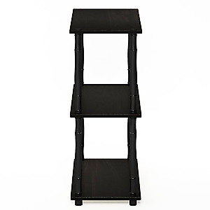 Furinno Turn-N-Tube 3-Tier Compact Multipurpose Shelf Display Rack with Classic Tube, Espresso/Black