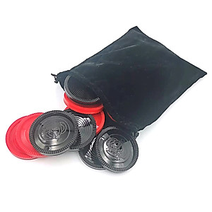 SEETOOOGAMES 24 Pieces 3 Inches Jumbo Replacement Checker Pieces Only-12red,12black