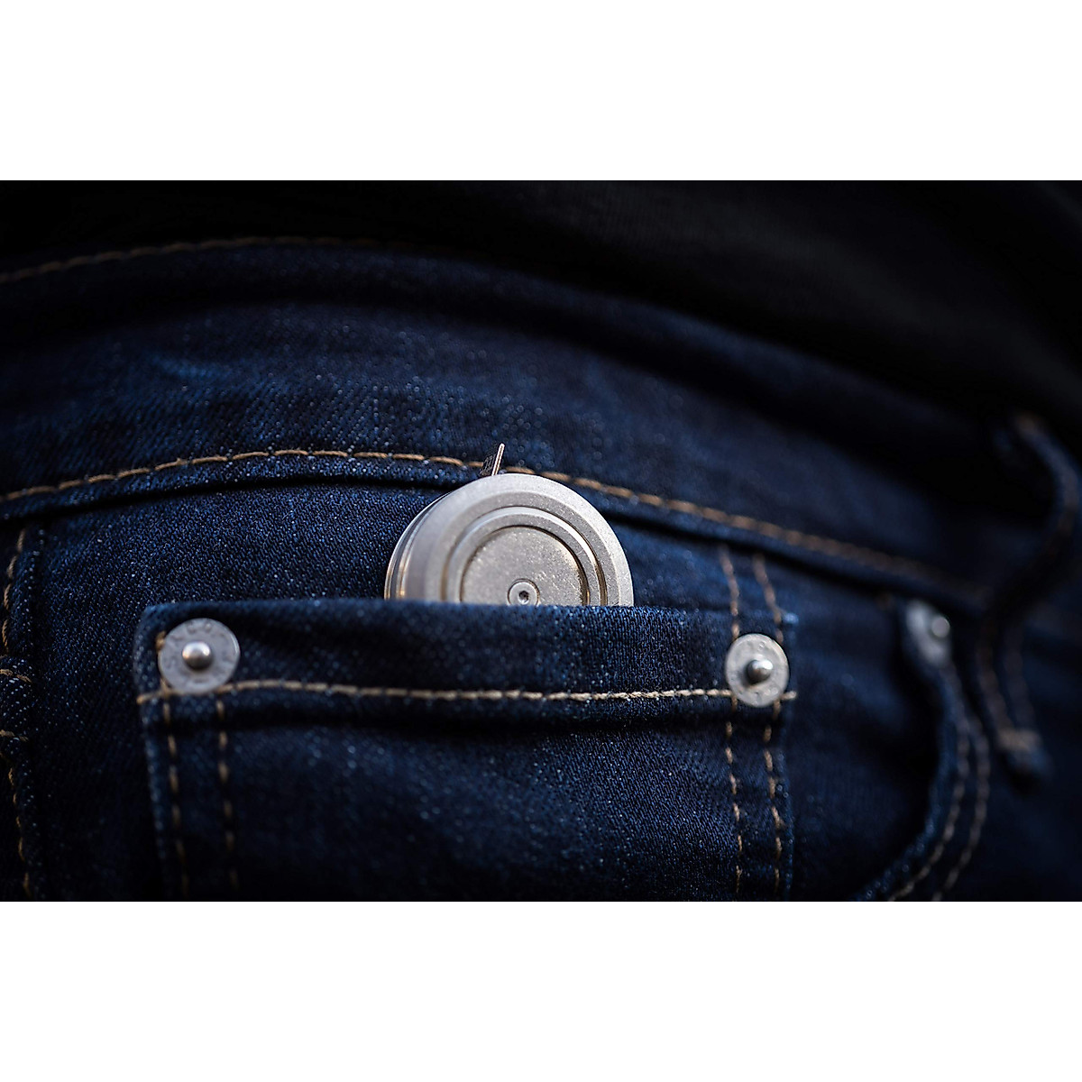 TEC Accessories Ti-Tape Titanium Retractable Tape Measure (Stonewashed Finish) 3 Foot Retractable Measuring Tape, Small Measuring Tape Retractable with Removable Keychain Clip, Keychain Accessories