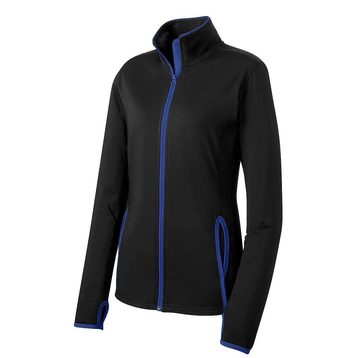 SPORT-TEK Ladies Sport-Wick Stretch Contrast Full-Zip Jacket. LST853