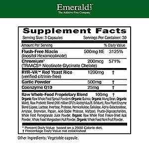 Emerald Labs Cholesterol Health - Featuring CoQ10, Flush-Free Niacin, RYR-VA, and Garlic for Heart and Circulatory Support - 90 Vegetable Capsules