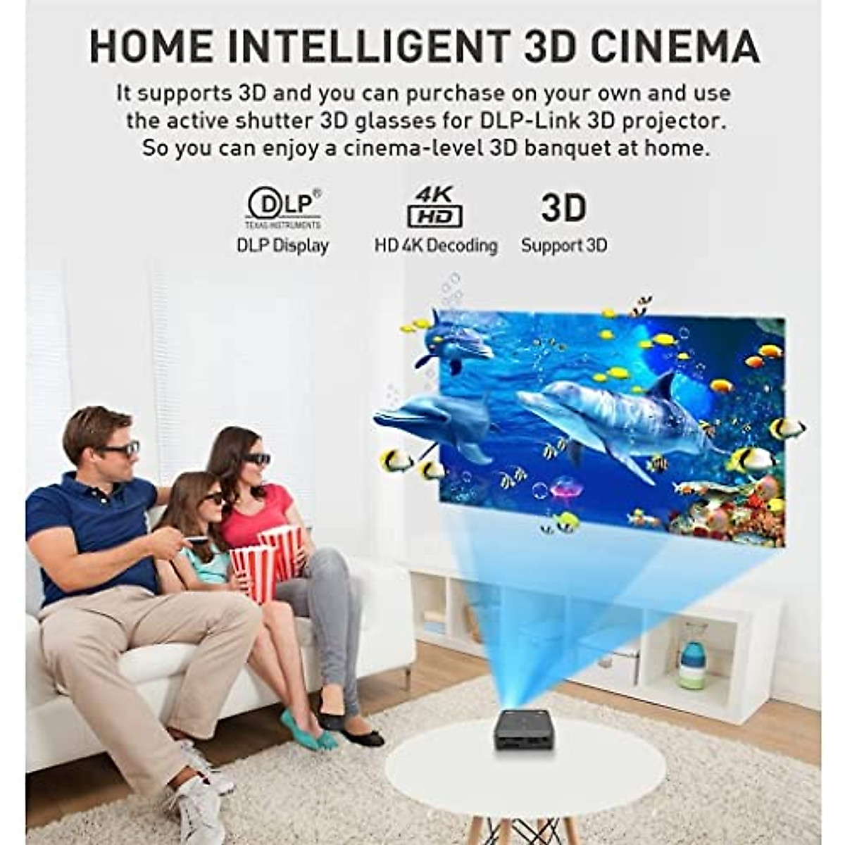 Feilx Mini Projector 2022 Upgraded Portable Video-Projector,3D HD Portable Micro WiFi Bluetooth DLP Mobile LED Projector Home Theater Support 4K