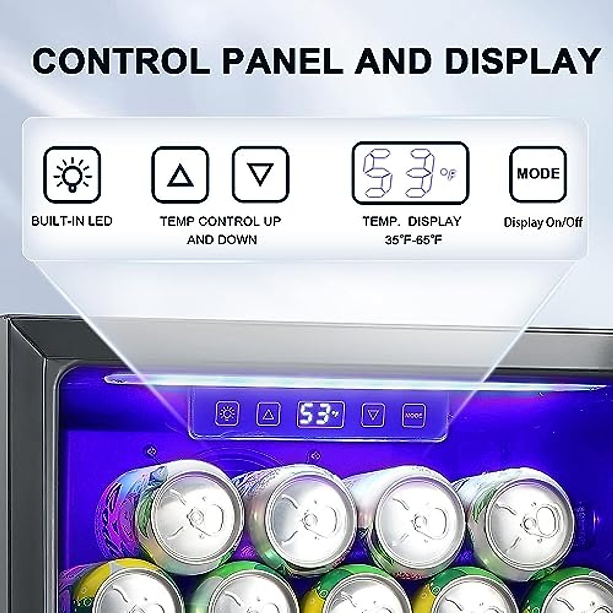 Antarctic Star 3.1Cu.Ft, Cabinet Beverage Cooler/Refrigerator - 105 Can Soda or Beer Mini Fridge, Small Wine Cellar for Home and Bar,Compact Drink Cooler,Electronic Temperature Control, Black