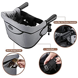 Hook On High Chair, Clip on Table Chair w/Fold-Flat Storage Feeding Seat -Attach to Fast Table Chair for Home and Travel (Grey)