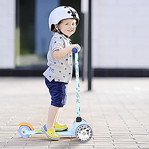 Bluey Self Balancing Kick Scooter with Light Up Wheels, Extra Wide Deck, 3 Wheel Platform, Foot Activated Brake, 75 lbs Limit, Kids & Toddlers Girls or Boys, for Ages 3 and Up