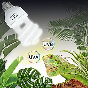 BOEESPAT UVB Reptile Light 10.0, 23W Desert UVA UVB Bulb for Reptiles, Compact Desert Terrarium Lamp, Reptile UVB Light Bulb for Bearded Dragon, Lizard, Tortoise, Snake, Gecko