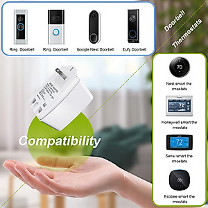 24V AC Transformer, 24 Volt 25VA Door Bell Transformers Compatible with Nest, Ecobee, Sensi, Honeywell, Nest Hello and All Versions of Ring Doorbells Thermostat