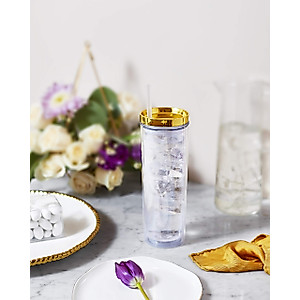 Maars Skinny Acrylic Tumbler with Lid and Straw | 18oz Premium Insulated Double Wall Plastic Reusable Cups - Matte Blush, 8 Pack