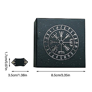 CALIDAKA Rune Stones Card Set, Zinc Alloy Wood Rune Stones Nordic with Storage Bag Props,Handmade Woodcut Rune Set Family Portable Home Entertainment Toys Supermarket Beginner Board Game