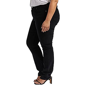 JAG Jeans Women's Plus Size Ruby Mid Rise Straight Leg Pants, Black, 14 Plus
