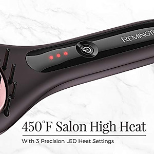 Remington Remington pro pearl full size ceramic heated smoothing brush purple cb7400p, Black