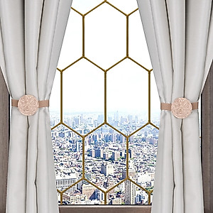 OCIOLI 2 Pack Magnetic Curtain Tiebacks, Rose Curtain Holdbacks Curtain Tiebacks Curtain Ties Magnetic Tie Backs Curtain Pull Backs Curtain Tie Backs for Curtains