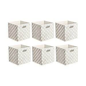 Amazon Basics Collapsible Fabric Storage Cubes with Oval Grommets - 6-Pack, Linked