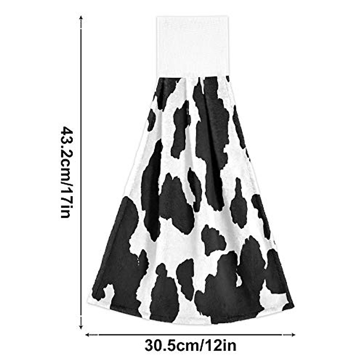 Qilmy Funny Cow Kitchen Towels, 2PCS Super Soft Absorbent Hanging Hang Towels or Dishcloths, Bathroom Hand Towels 12x17Inches