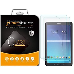 Supershieldz (2 Pack) Designed for Samsung Galaxy Tab E 9.6 inch Tempered Glass Screen Protector, Anti Scratch, Bubble Free