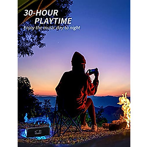 Ortizan M9 Extra BASS Wireless Bluetooth Portable Speaker, Powerful IPX7 Waterproof Outdoor Bluetooth Speaker, 30 Hours Battery, Dynamic LED Light, Wireless Stereo Pairing for Home, Party, Travel