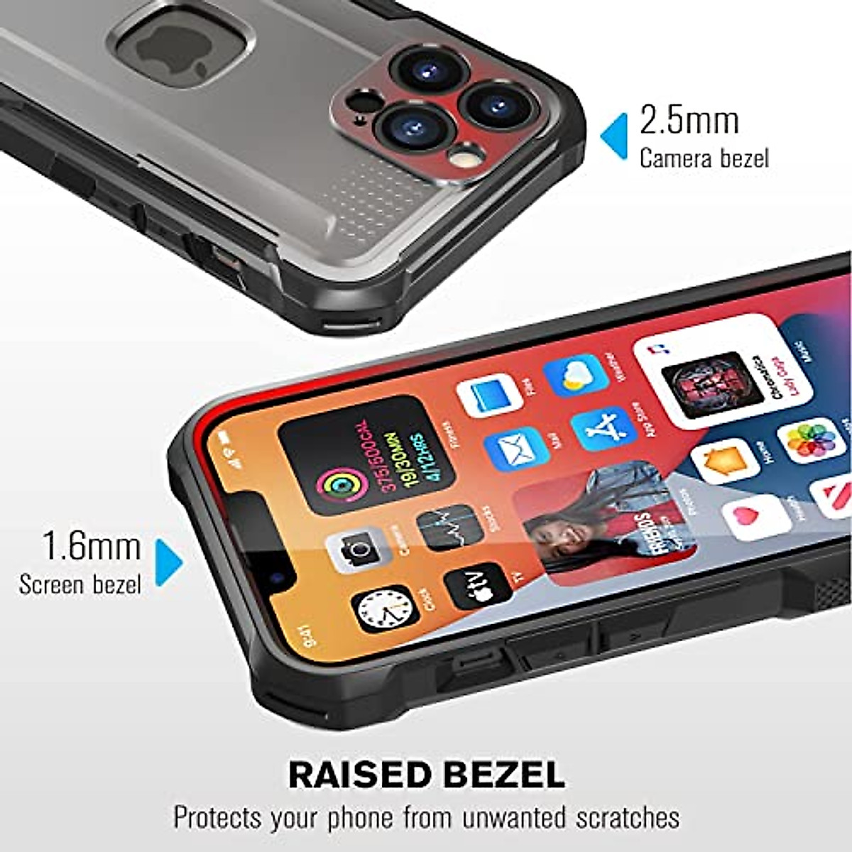 VENA vArmor Rugged Case Compatible with Apple iPhone 13 Pro Max (6.7"-inch), (MagSafe Compatible, Military Grade Drop Protection) Heavy Duty Holster Belt Clip Cover with Kickstand