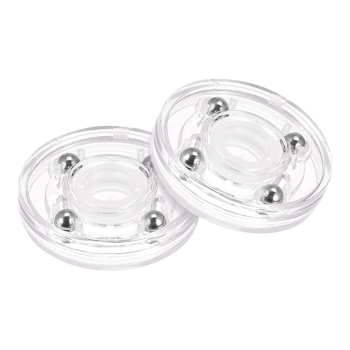 MECCANIXITY 2inch Rotating Swivel Stand with Steel Ball Bearings Lazy Susan Base Turntable for Kitchen Corner Cabinets, Clear Pack of 2