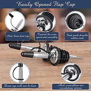 100 Pieces Liquor Pourer Stainless Steel Liquor Bottle Pourers with Siamese Rubber Dust Caps Pour Spouts Alcohol Pourer Spouts Bar Juice Pourers Wine Pourers Tapered Spout About 3/4 Inch Bottle Mouth