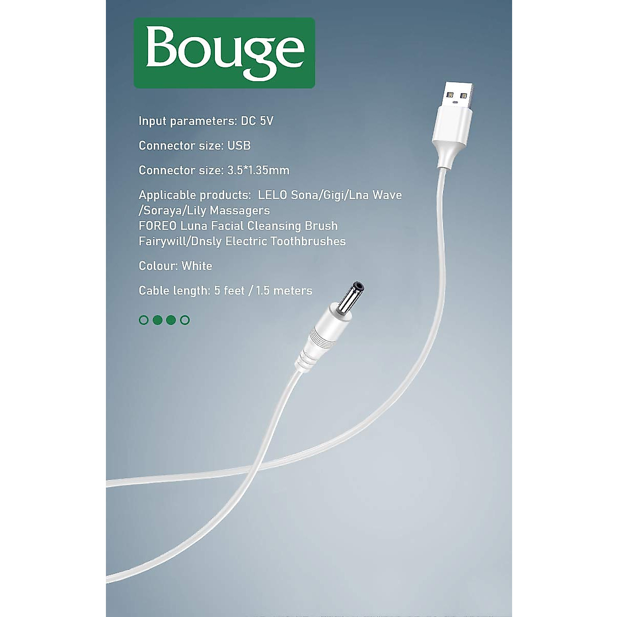 Czepa Charger for Fairywill Sonic Electric Toothbrush, Sonic Electric Toothbrush FOREO Luna Power Cord(2 Park)