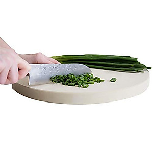 NoTrax 14" Round x 1" Sani-Tuff T45 Natural Rubber Cutting Board, Non-Skid Professional-Grade, Made in USA, T45S4R14BF