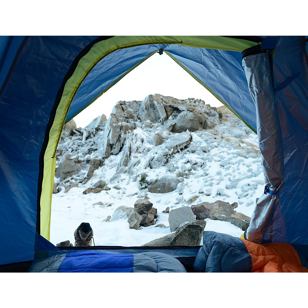 Wind Tour 3-4 Persons Instant Automatic Camping Tent, Waterproof Sun Shelters Backpacking Tents Quick Set up for Traveling, Hiking, Hunting, Fishing (Blue- Without 2 Poles+tarp)