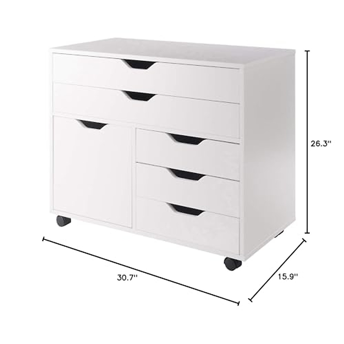 Ergode Wood Halifax 3-Section Mobile Storage Cabinet - Versatile & Compact