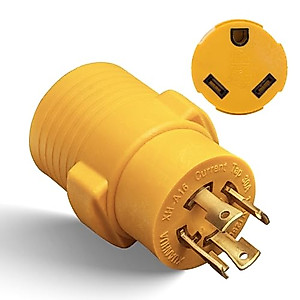 MECMO NEMA L14-30P to TT-30R 30 Amp RV Generator Adapter, 4 Prong 30A L14-30P Locking Male 125/250 Generator Plug to TT-30R Female 30A RV Outlet Heavy Duty 30 Amp RV Generator Power Adapter ETL Listed