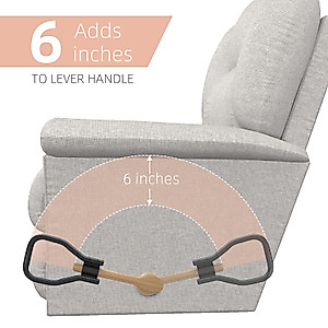 ARAHFUN Oversized Recliner Lever Extender Ergonomic Secure Fit for Recliner Handles Make Raising Lowering Leg Rest Easier (Black)