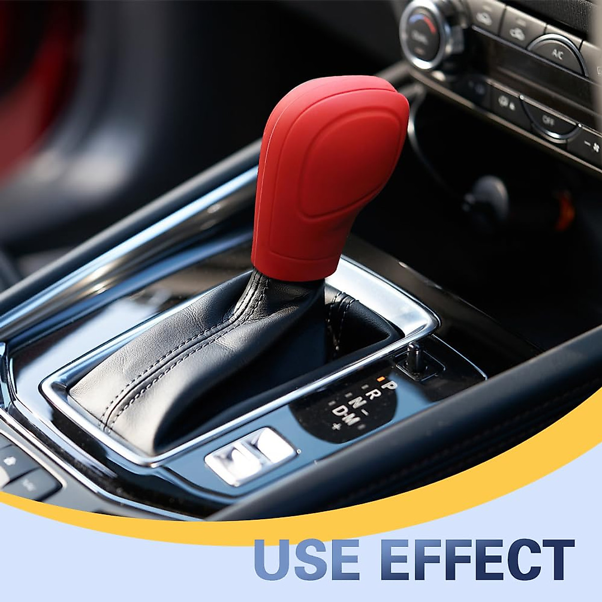 Middrivr Car Gear Shift Knob Cover, Car Shifter Cover, Anti-Slip Auto Knob Gear Stick Protector, Automotive Interior Accessories Silicone Automatic Stick Shift Cover Universal for Most Vehicles