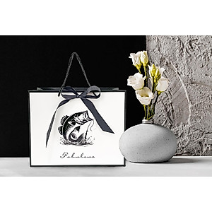 ysmile Fishing Gift Bag with Wrapping Paper for Men Women 12.6" Fisher