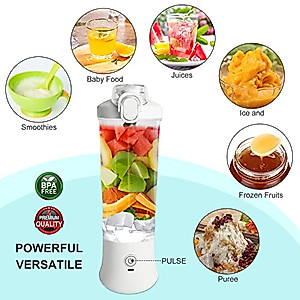 Portable Blender for Shakes and Smoothies, 22 Oz Portable Blender Usb Rechargeable, Mini Blender Portable, Waterproof Blender,240watts, with 6 Ultra-Sharp Blades for Travel, Office & Sports (White)