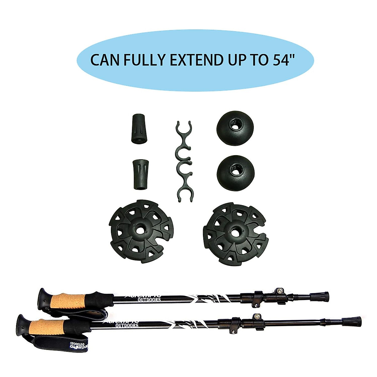 2 Pcs Trekking Poles,Aluminum Lightweight Collapsible Hiking Poles for Women,Walking Sticks for Hiking Carbon Fiber(Black)