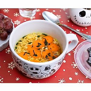 Disney The Nightmare Before Christmas Scary Citizens Ceramic Soup Mug With Lid