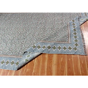 Boho Rug Area Rug Brown & Grey Handmade Dhurrie Rug Flat Weave Outdoor Beach Yoga Carpet Kilim Rugs for Bedroom Bathroom Lounge, Laundry Room 60x90 cm (2x3 Feet)