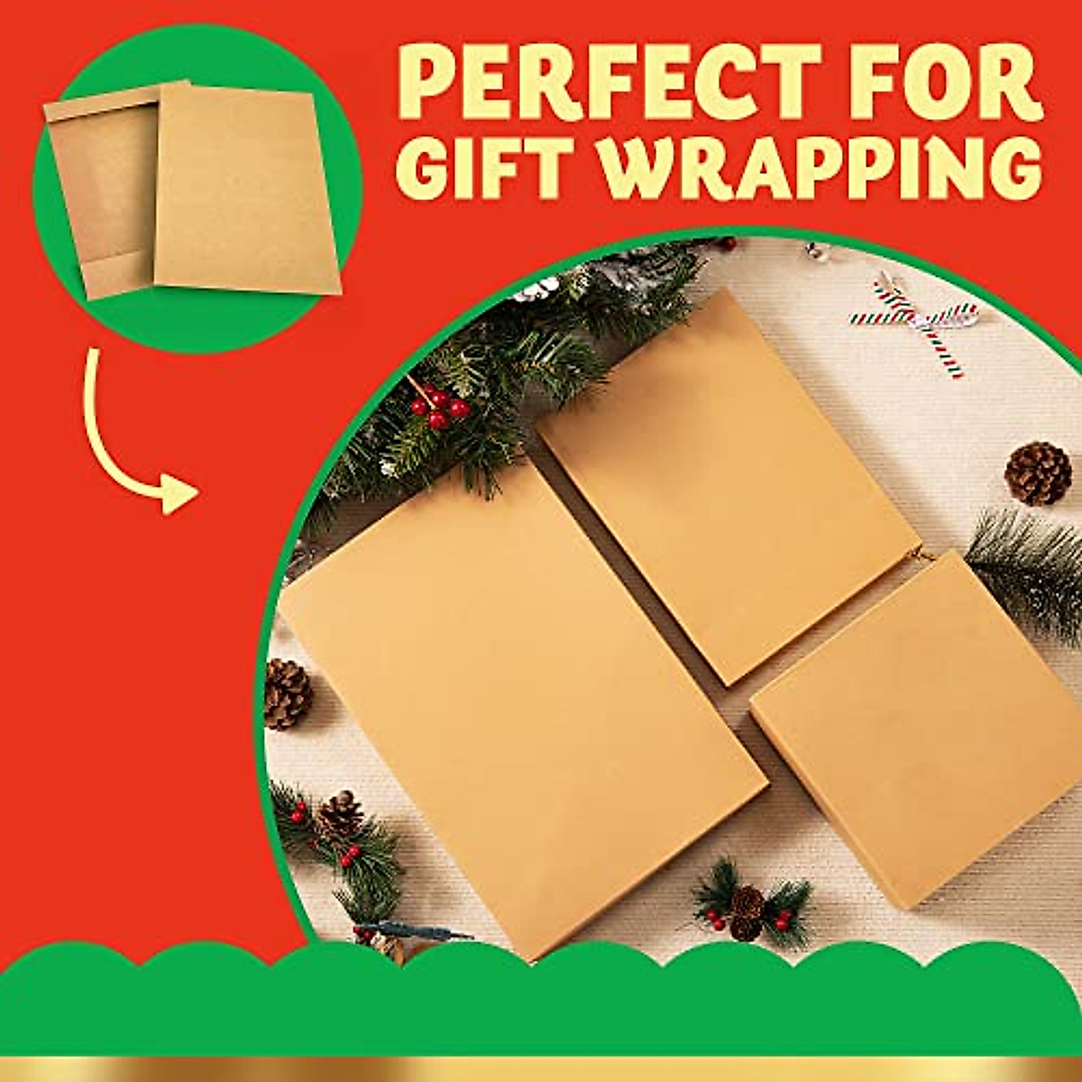 JOYIN 12 Pieces Brown Kraft Cardboard Boxes Gift Wrap for Christmas Holiday, Festive Xmas Wrapping Shirt and Lingerie Cupcake DIY Boxes