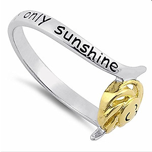 Heartbeat Sterling Silver Two Tone You Are My Sunshine My Only Sunshine Ring (2)