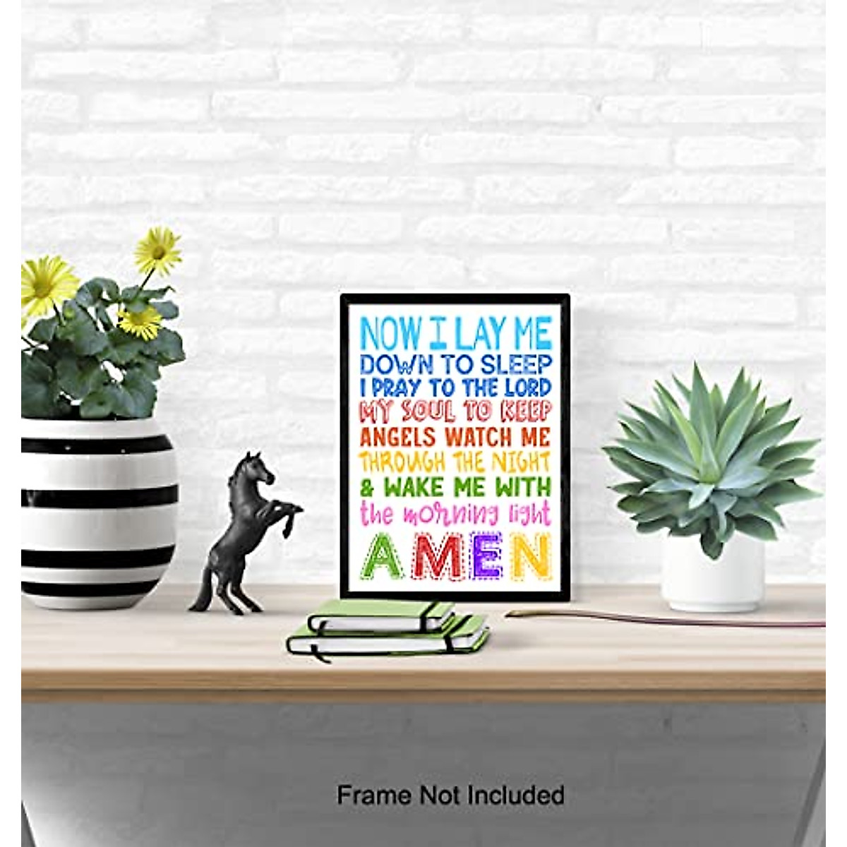 Religious Wall Art & Decor - Cute Christian Gifts for Kids Bedroom, Nursery, Little Girls, Boys, Toddlers Room - Spiritual Prayer Wall Decor - Faith God Wall Decor - Bible Verses Quotes Sayings