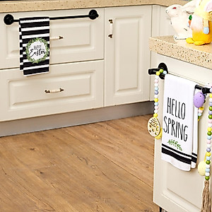 ARKENY Easter Kitchen Towels for Easter Decor Green Wreath Dish Towels 18x26 Inch Ultra Absorbent Bar Drying Cloth Happy Easter Hand Towel for Kitchen Bathroom Party Easter Decorations Set of 2