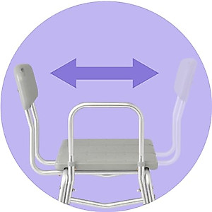 Medline Transfer Bench for Bathtubs and Showers, Adjustable Shower Bench and Bath Seat For Seniors and adults, Slip-resistant Feet, Heavy-Duty 400 lb. Weight Capacity, Tool-Free Assembly