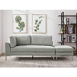 Suede Leisure Sofa with Left Armrest