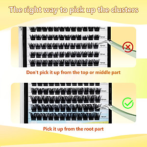 10Rows,Large Pack Grafting Mixed 10-12-14-16mm/14-16-18mm/12-14-16mm Wide Stem Cluster Eyelashes D Curl Individual False Eyelashes Home DIY Eye Lashes Extensions (mixed 10-12-14-16mm)