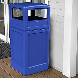 Zedfire, 42 Gallon Square Waste Container and Dome Lid Set, Big Trash Can, Outdoor Trash Can for Patio, Garbage Can, Recycle Bin, Exterior Trash Can, Number 02