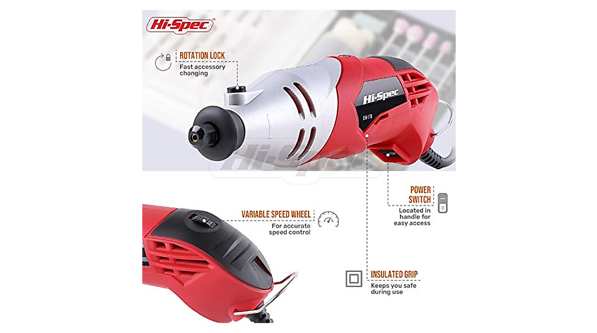 Hi-Spec 160W Rotary Tool Kit with 121 Pieces