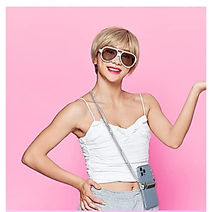 Phone Lanyard,Crossbody Cell Phone Lanyard with Adjustable Detachable,Crossbody Phone Lanyard with Phone Holder,Compatible with iPhone Samsung and Most Smartphones (Silver)