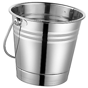 Champagne Ice Bucket Cocktail Party Ice Bucket 1L Stainless Steel Metal Ice Bucket Pails Champagne Wine Beer Beverage Tub for Drinks Party Ice Cube Container Bucket Favors Pails Favors Pails