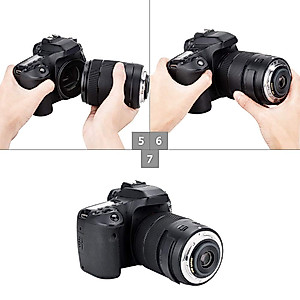 58mm Macro Lens Reverse Ring Adapter for Canon EOS Rebel T6 T7 T5 SL3 SL2 T8i T7i T6i T6s T5i 2000D 4000D 90D 80D 70D with EF-S 18-55mm Kit Lens & More Canon DSLR Cameras with 58mm Filter Thread Lens