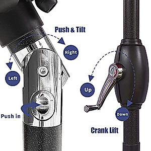 Aok Garden 6.5x10 ft Rectangular Patio Umbrella Outdoor Market Table Umbrella Aluminum Pole with Tilt and Crank 6 Sturdy Ribs for Deck Lawn Pool, Navy Blue